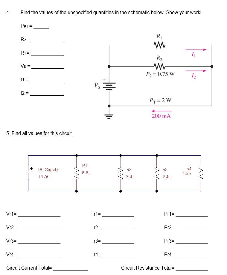 Solved 4. Find the values of the unspecified quantities in | Chegg.com