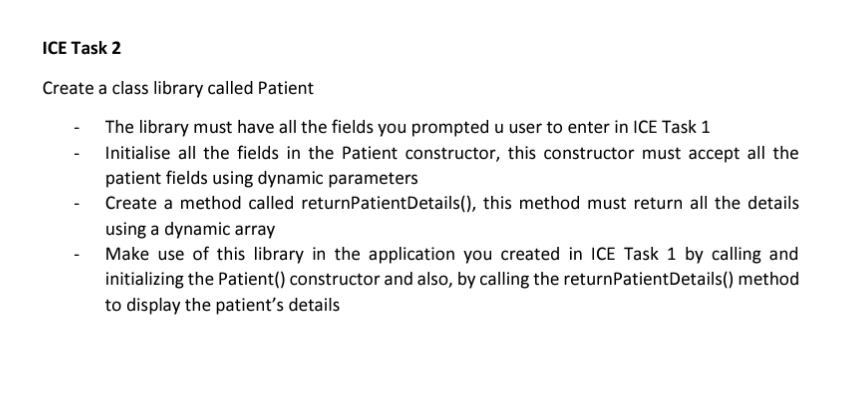 Solved Create a console application that will help a doctor | Chegg.com