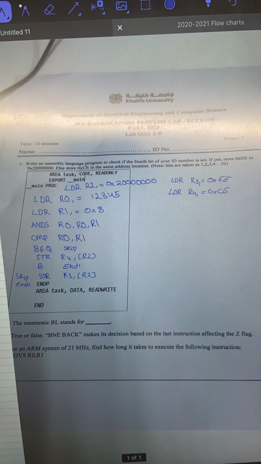 Solved 1. Write an assembly language program to check if the | Chegg.com