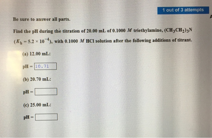 Solved Find the pH during the titration of 20.00 mL of | Chegg.com
