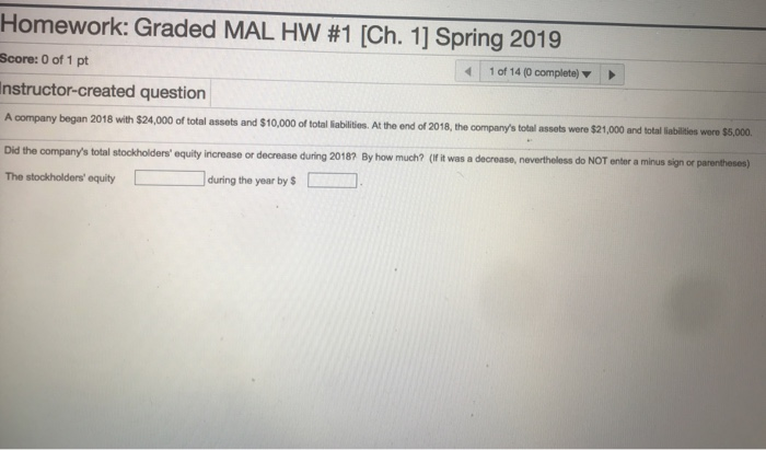 Solved Homework: Graded MAL HW #1 [Ch. 1] Spring 2019 Score: | Chegg.com
