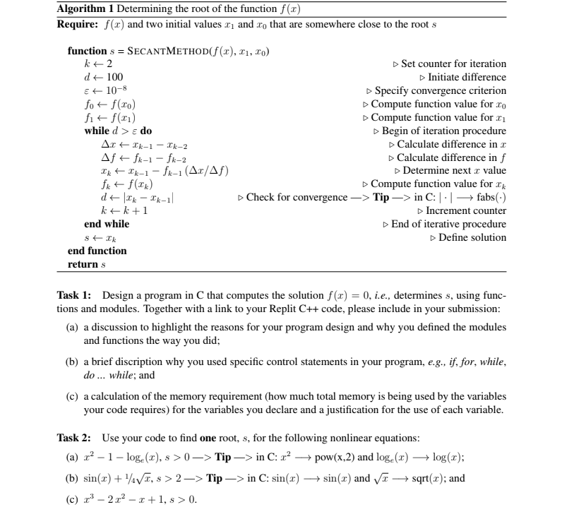 Solved Design a code in C++ that computes the solution f(x) | Chegg.com
