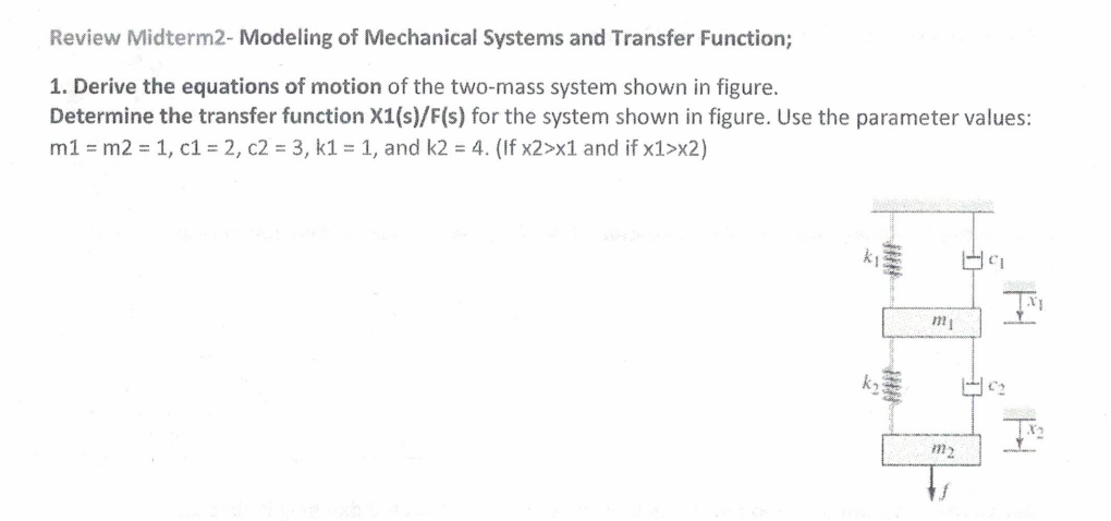 Solved Review Midterm2- Modeling of Mechanical Systems and | Chegg.com