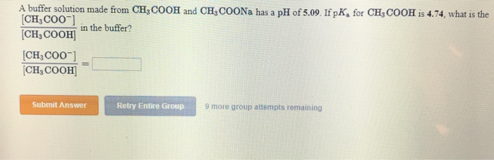 Solved A buffer solution made from CH3COOH and CH3COONa has | Chegg.com