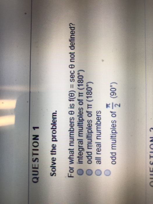 Solved QUESTION 1 Solve the problem For what numbers θ is | Chegg.com