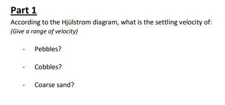 Solved According to the Hjülstrom diagram, what is the | Chegg.com