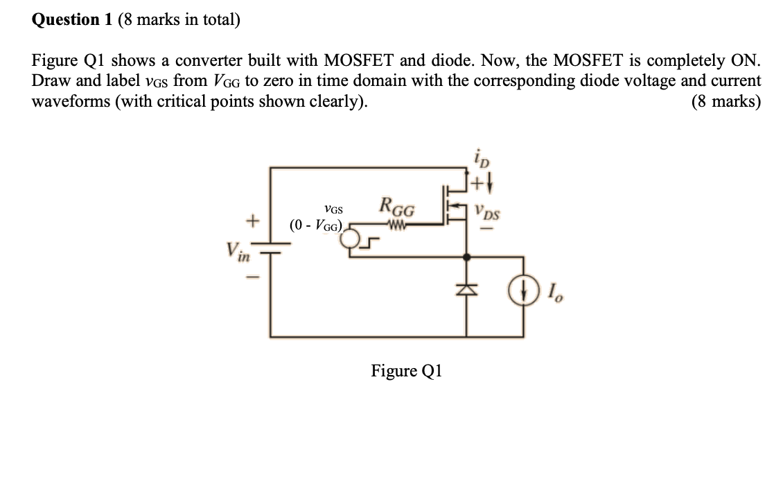 Solved Figure Q1 shows a converter built with MOSFET and | Chegg.com