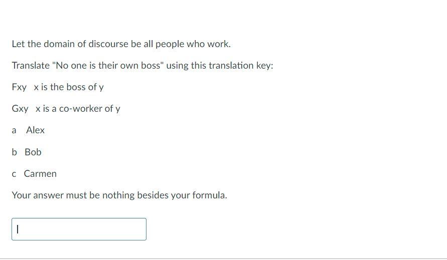 Solved Let the domain of discourse be all people who work. | Chegg.com