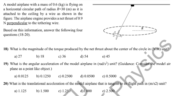 Solved A model airplane with a mass of 0.6( kg) is flying on | Chegg.com