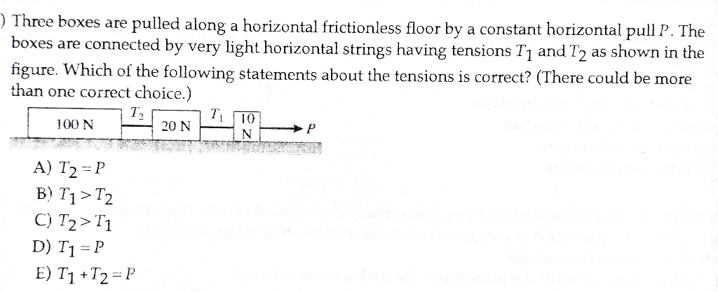 Solved Three boxes are pulled along a horizontal | Chegg.com