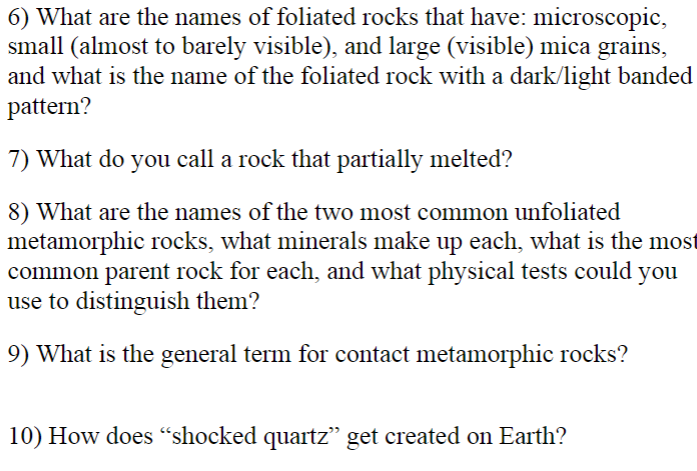 Solved 1) What does the name "metamorphic" mean, and what is | Chegg.com