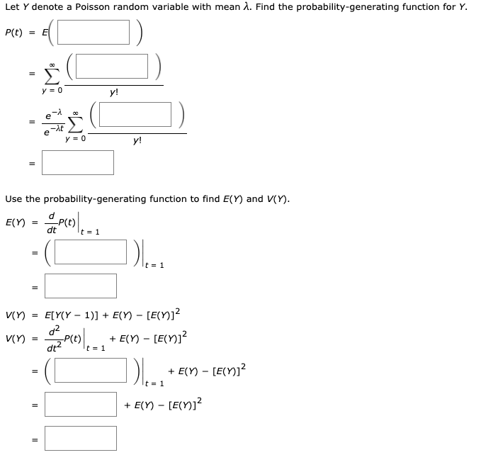 Solved Let Y denote a Poisson random variable with mean l. | Chegg.com