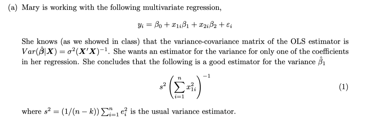 Solved (a) Mary is working with the following multivariate | Chegg.com
