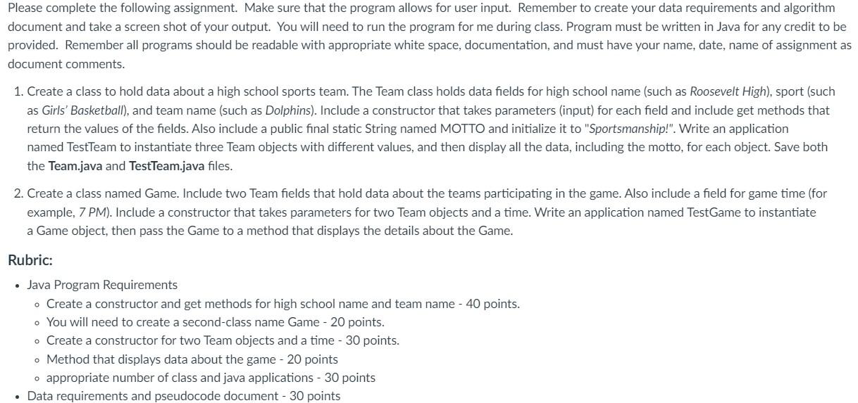 Solved Please complete the following assignment. Make sure | Chegg.com