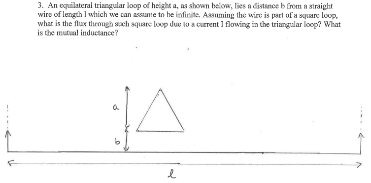 Solved 3. An equilateral triangular loop of height a, as | Chegg.com