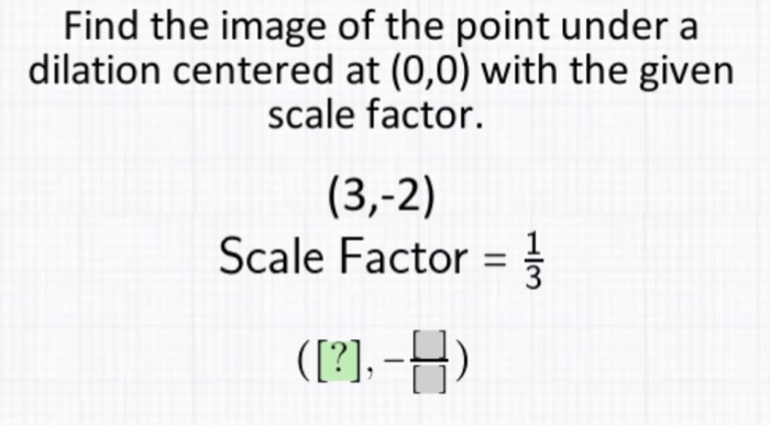 Solved Find the image of the point under a dilation centered | Chegg.com
