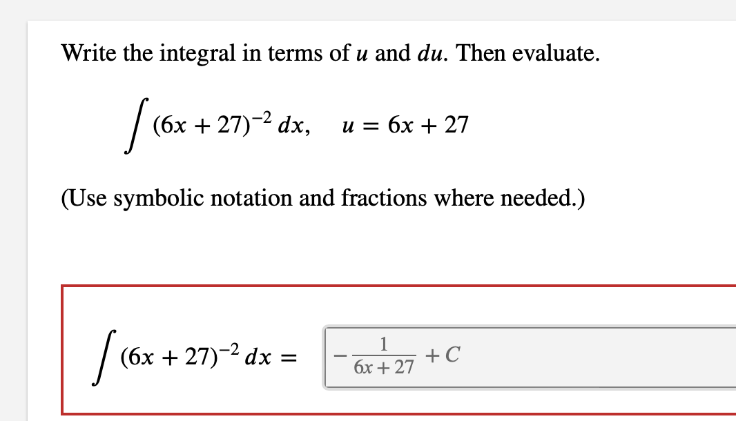 Solved Write the integral in terms of u ﻿and du. ﻿Then | Chegg.com