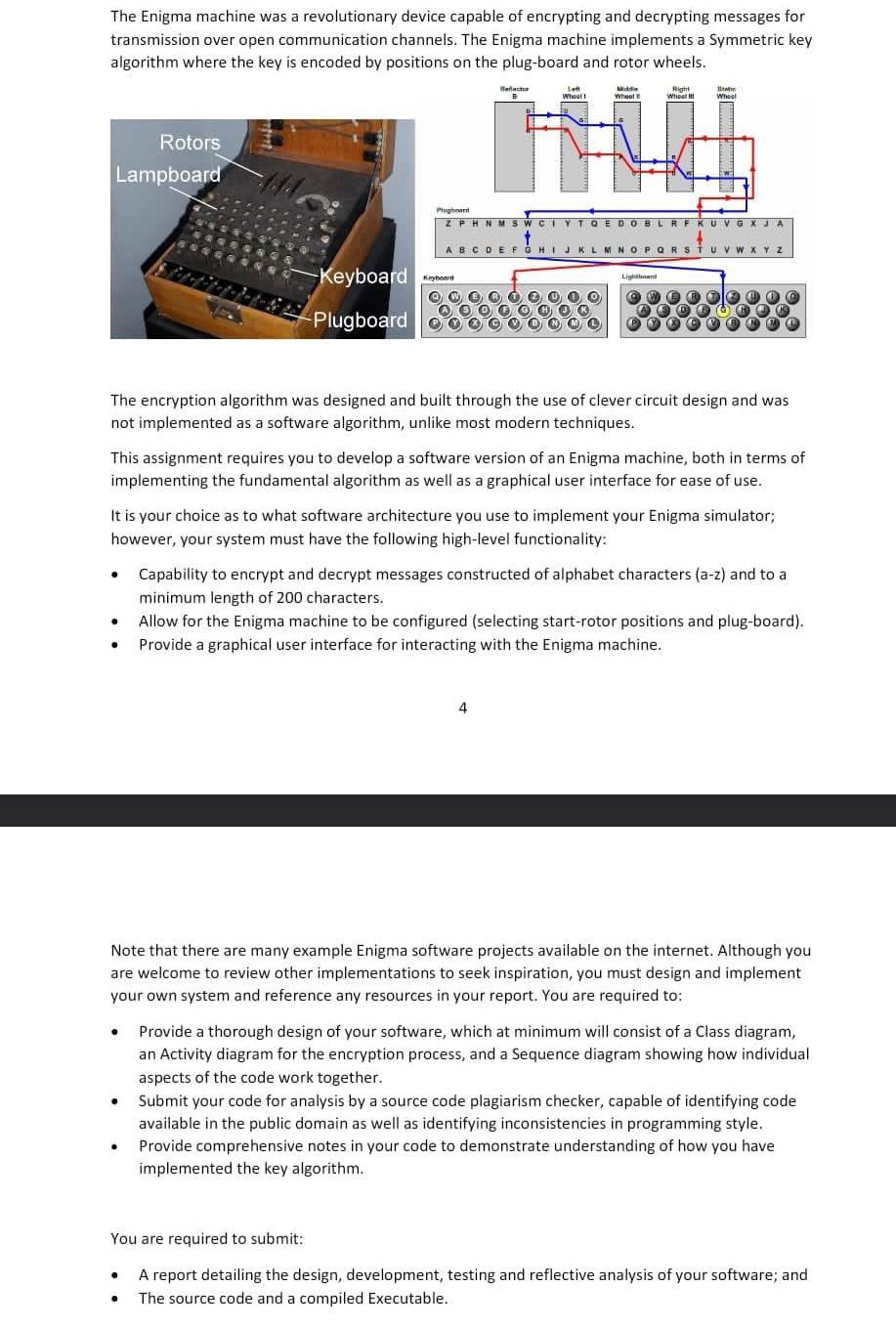 The Enigma machine was a revolutionary device capable | Chegg.com