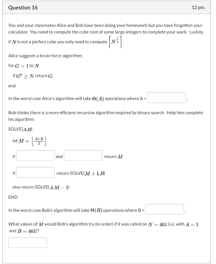 Solved This is Computer Science Algorithm Question Please | Chegg.com