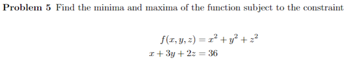 Solved Problem 5 Find the minima and maxima of the function | Chegg.com