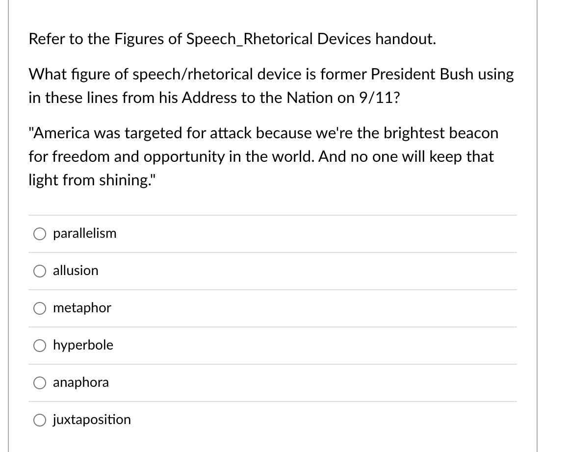 Solved Refer to the Figures of Speech_Rhetorical Devices | Chegg.com