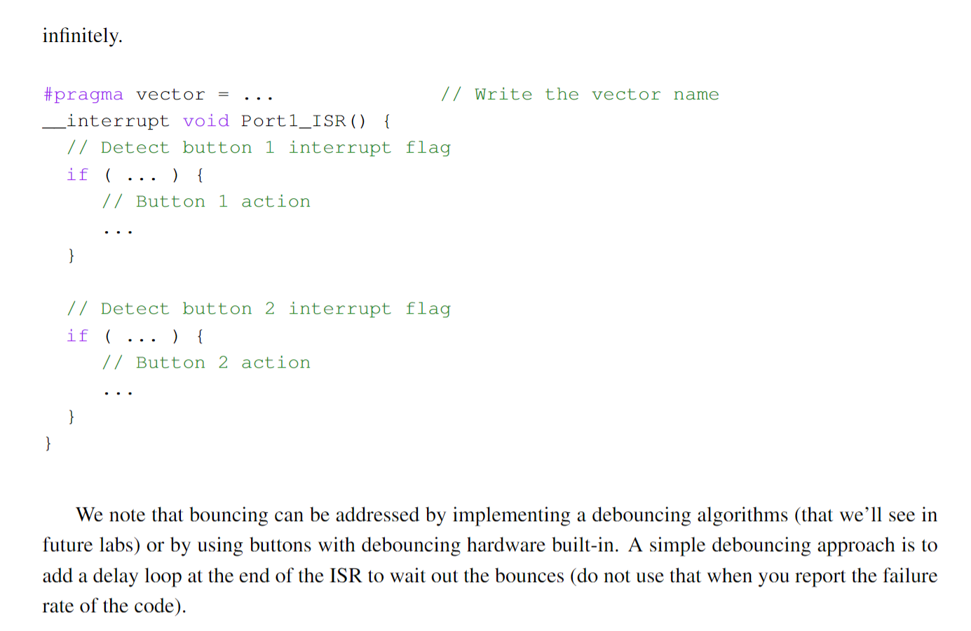 Solved 4.3 Push Button with Interrupt In this part, we will | Chegg.com