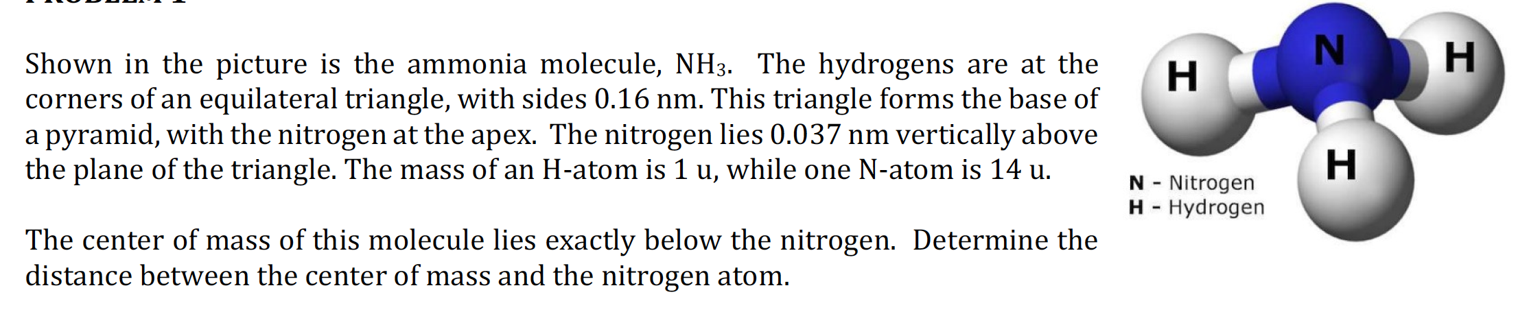 Solved N H H Shown in the picture is the ammonia molecule, | Chegg.com