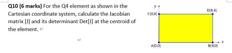 Solved Q10 (6 marks) For the Q4 element as shown in the | Chegg.com