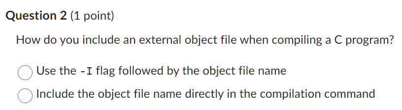 Solved Question 2 (1 point) How do you include an external | Chegg.com