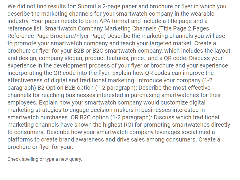 Solved nd brochure or flyer in which youdescribe the | Chegg.com