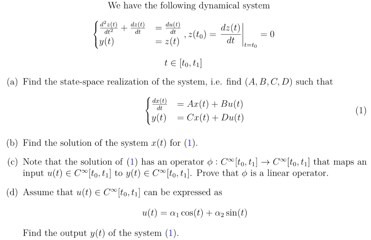 We have the following dynamical system | Chegg.com