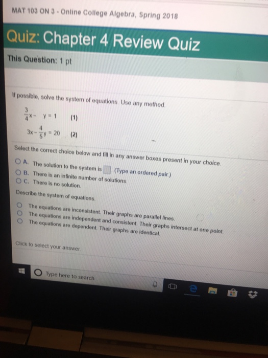 Solved MAT 103 ON 3 Online College Algebra, Spring 2018 | Chegg.com