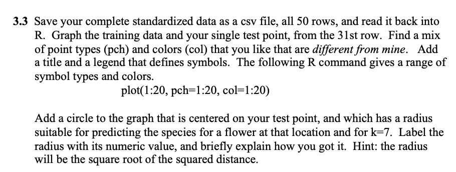 .3 Save your complete standardized data as a csv | Chegg.com