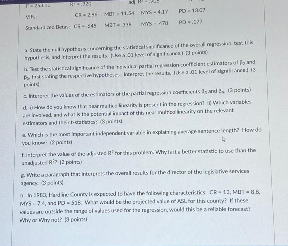 Solved A policy analyst for a state legislative services | Chegg.com