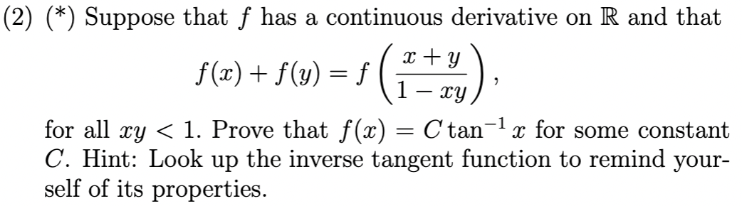 Solved (∗) Suppose that f has a continuous derivative on R | Chegg.com