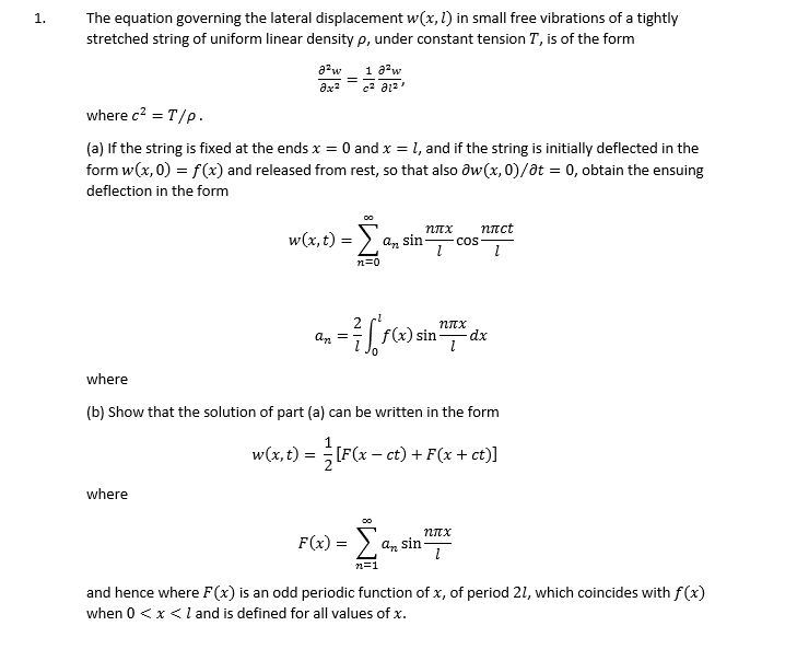 Solved 1. The equation governing the lateral displacement | Chegg.com