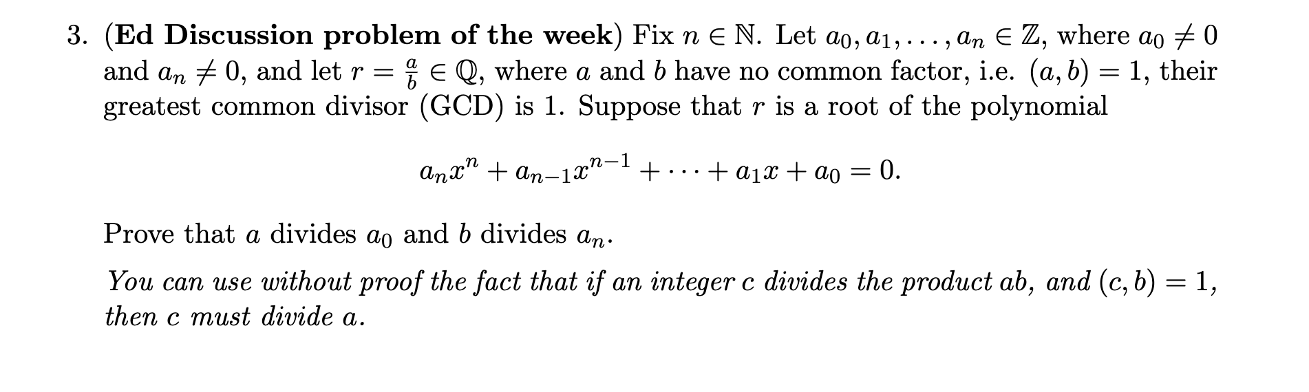 Solved (Ed Discussion problem of the week) Fix n∈N. Let | Chegg.com