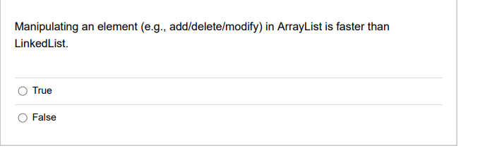 Solved Manipulating an element (e.g., add/delete/modify) in | Chegg.com