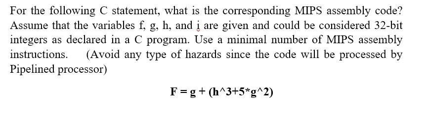 Solved For the following C statement, what is the | Chegg.com