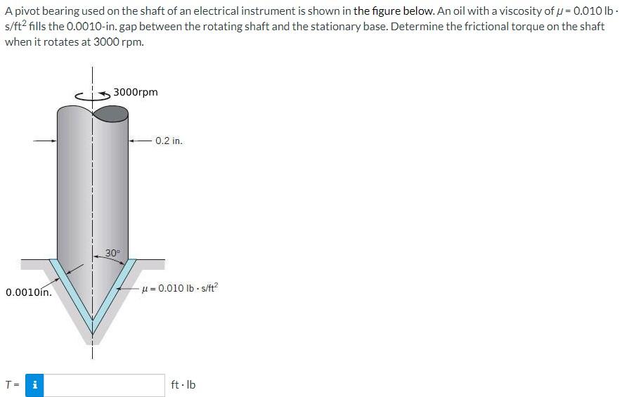 Solved A pivot bearing used on the shaft of an electrical | Chegg.com