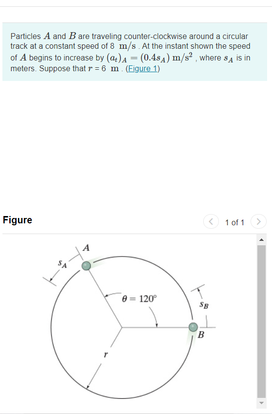 Solved Particles A and B are traveling counter-clockwise | Chegg.com