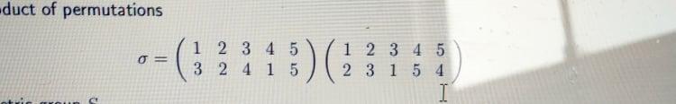 Solved Consider the product of permutations from the | Chegg.com