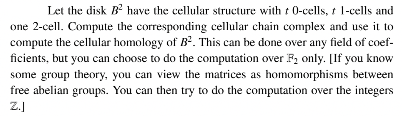 Solved Let the disk B2 have the cellular structure with t | Chegg.com