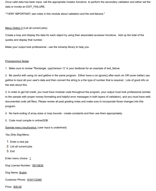 Solved Functional Requirements: Create a menu-driven program | Chegg.com