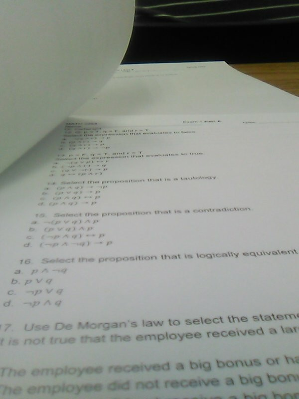 Solved 16 Select the proposition that is logically | Chegg.com