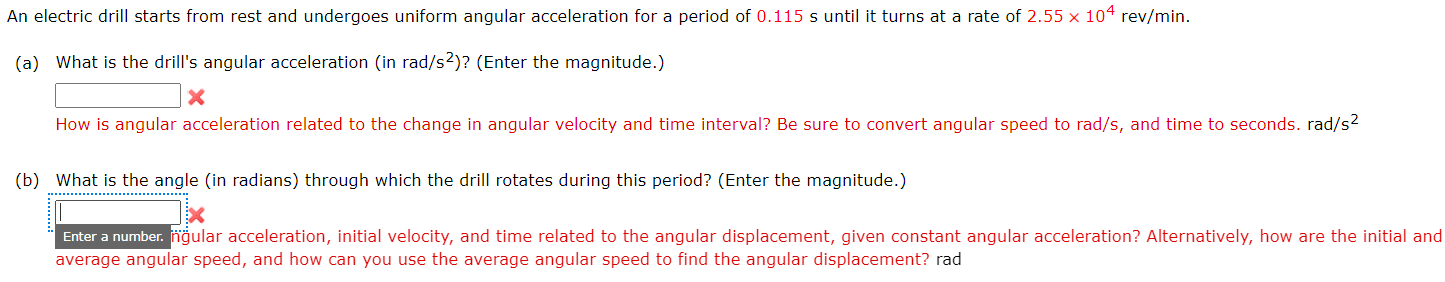 Solved An electric drill starts from rest and undergoes | Chegg.com