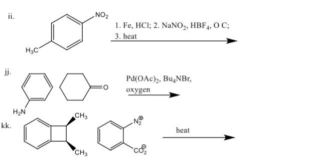 Solved ii. NO2 1. Fe, HCI; 2. NaNO2, HBF4, O C; 3. heat H2C | Chegg.com