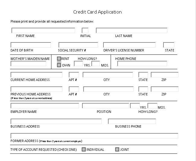Solved Credit Card Application Worksheet Use the credit card | Chegg.com