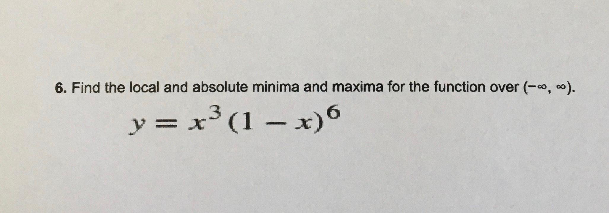Solved 6 Find The Local And Absolute Minima And Maxima For