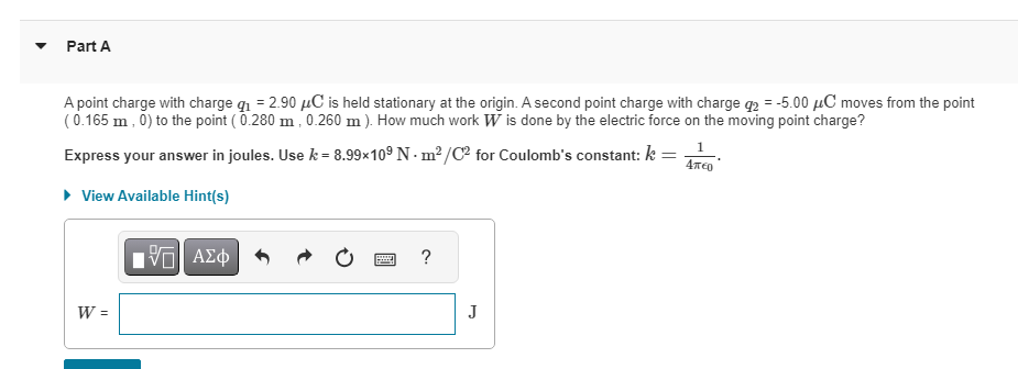 Solved A point charge with charge q1=2.90μC is held | Chegg.com